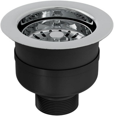 Top Fix Kitchen Sink Strainer, Chrome 90mm Stainless Steel Kitchen Sink ...