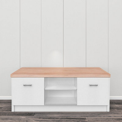 Top Mix Contemporary Compact TV Unit with Storage - White