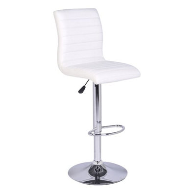 Topaz Concrete Effect Bar Table With 4 Ripple White Stools