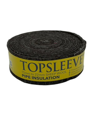 Topsleeve Natural Sheep Wool Pipe Insulation Lagging Roll for 15mm and ...