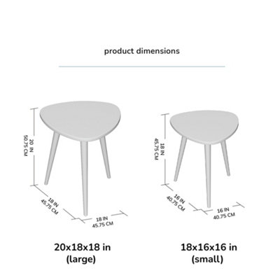 Tora Triangle Solid Wood Side Table Living Room Side Table Bedside ...