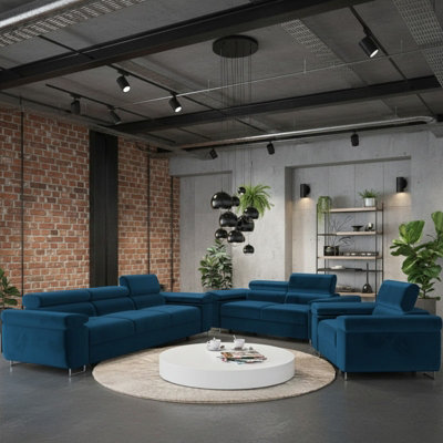 TOREZIO 3 2 1 living room sofa set chipboard frame HR foam wave springs ...