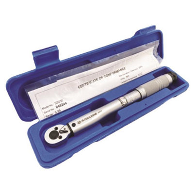 TORQUE WRENCH 3/8" DRIVE LOW RANGE 5-25NM CV STEEL RATCHET GARAGE TOOL ...