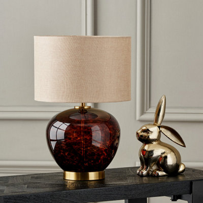 Tortoise Shell Glass Table Lamp