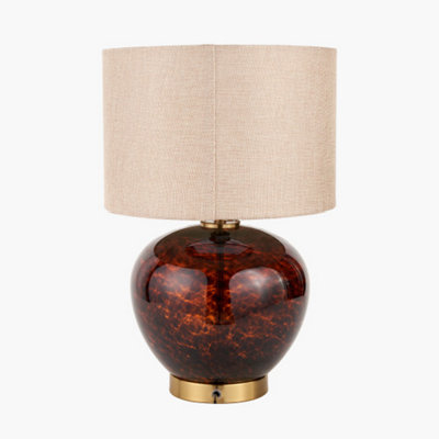 Tortoise Shell Glass Table Lamp