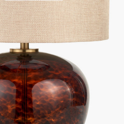 TORTOISE SHELL GLASS TABLE LAMP