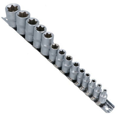 Torx / Star Female Sockets 14pc Set 1/4" dr 3/8" dr and 1/2" dr E Socket