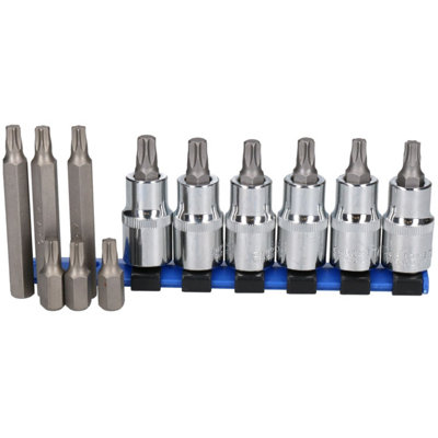 Torx Star Male Bit Sockets T40 T45 T50 1/2" Drive + 6 x T40 with 10mm Hex