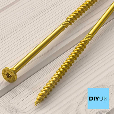 Torx Yellow Wood Screws 120mm x 5.0mm ( Pack of: 100 ) Countersunk High ...