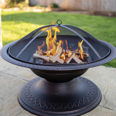 Toscana Firepit Powder Coated Steel Outdoor Garden Fire Pit Log Wood ...