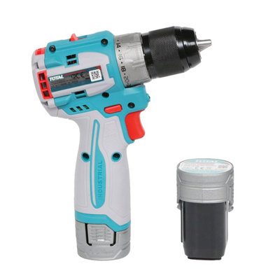 Total Li-Ion 16V Compact Brushless Cordless Drill (with 2 x Batteries ...