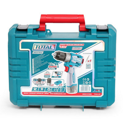 Total Li-Ion 16V Compact Brushless Cordless Drill (with 2 x Batteries ...
