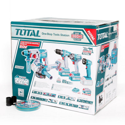 Total Li-Ion 20V Industrial Combo Kit (with 2 x Batteries & Charger ...