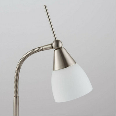 Touch Dimmer Table Lamp Light Satin Chrome & Glass Shade Classic ...