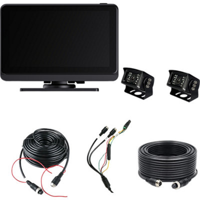 Touchscreen Reversing Camera Kit with LCD 7" Monitor Rear View Full HD Night Vision with Wired ...