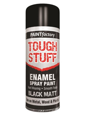 Tough Enamel Black Matt Paint 400ml Durable Protective Finish for Metal ...