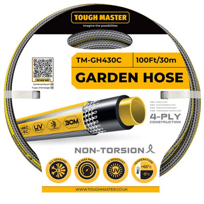 TOUGH MASTER 30 Metre Garden Hose Pipe 30M Reinforced Anti-Kink Water ...