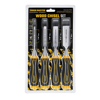 TOUGH MASTER 4 piece Wood Chisel Set Wood Carving Chisels - 4 Pieces ...