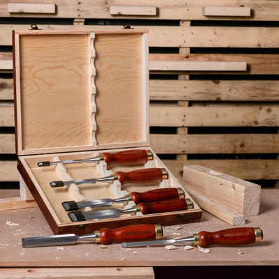 TOUGH MASTER 6 piece Wood Chisel Set Wood Carving Chisel Set with ...