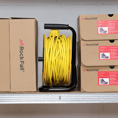 TOUGH MASTER Cable Reel 230-240V 4 Socket UK Extension Lead with ...