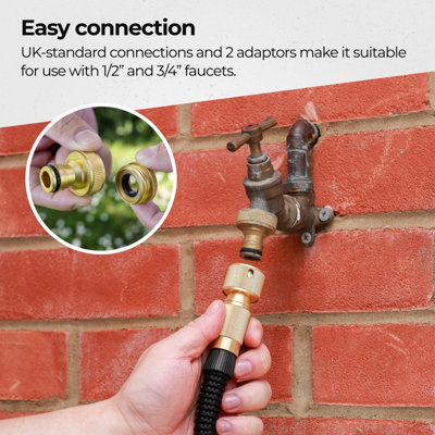 TOUGH MASTER Expandable Garden Hose Pipe 100FT, 3-Layer Latex, 10 Spray ...