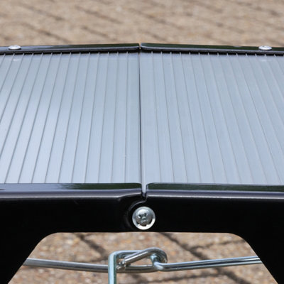 TOUGH MASTER Folding Step Ladder Double-Sided 2 Step Aluminium Step ...