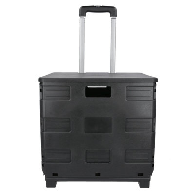 TOUGH MASTER Folding Trolley Box Cart 35KG Load Capacity/ 65L Inner ...