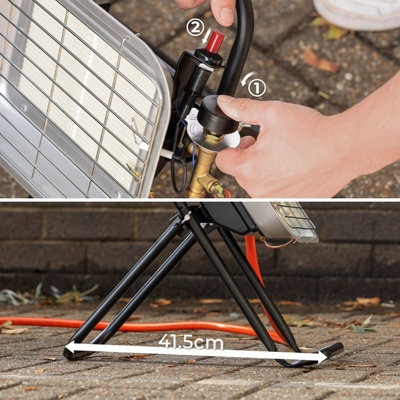 TOUGH MASTER Free Standing Space Warmer with Stand Gas Heater Portable ...