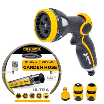 TOUGH MASTER GARDEN HOSE HEAVY DUTY 3 LAYER FLEXIBLE REINFORCEMENT UV ...