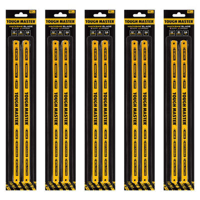 TOUGH MASTER Hacksaw Blades 24 TPI Bi-Metal Blades for 300mm Hacksaw ...