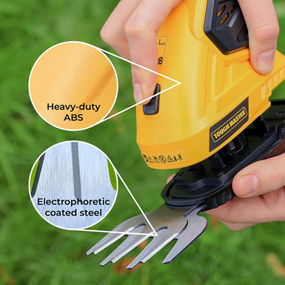 TOUGH MASTER Hedge Trimmer & Grass Shears Cordless 2 in 1 with ...