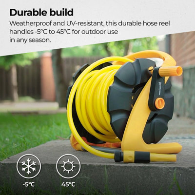 TOUGH MASTER Hose Pipe Reel wall mounted portable has 20m hose, lightweight