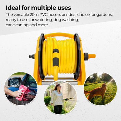 TOUGH MASTER Hose Pipe Reel wall mounted portable has 20m hose, lightweight