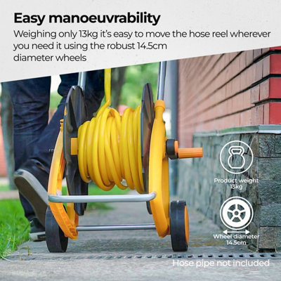 TOUGH MASTER Hose Reel Cart Hose Trolley with hose guide and telescopic ...