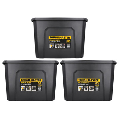 TOUGH MASTER Large Storage Boxes with Lids 60L Size 58x38x40.5 CM Heavy ...