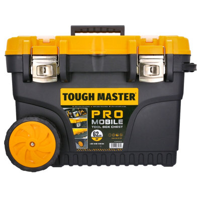 TOUGH MASTER Large Tool Box On Wheels 24 Inch Professional Heavy Duty ...