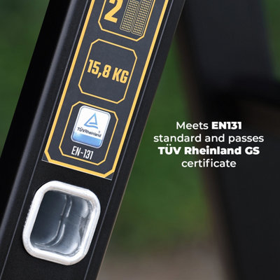 TOUGH MASTER Multi-Purpose Ladder 4 x 3 With Two Safety Platforms, Five ...