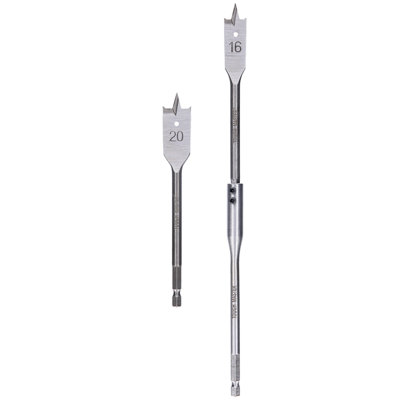 TOUGH MASTER Paddle Flat Wood Drill Bit Set with Extension & Hex Key ...