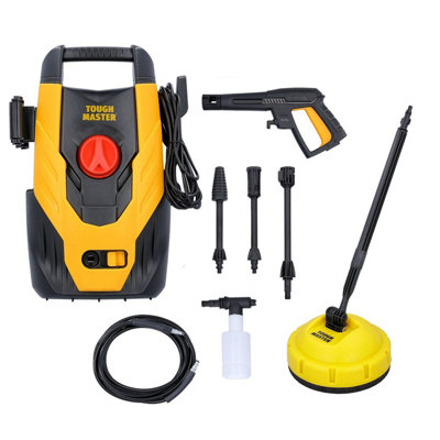 TOUGH MASTER Pressure Washer with Patio Cleaner 110Bar 1400W Compact ...