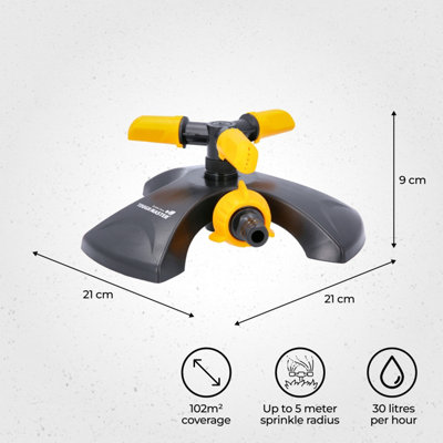 TOUGH MASTER Revolving 3 arm sprinkler 360 degree 3-arm grass lawn ...