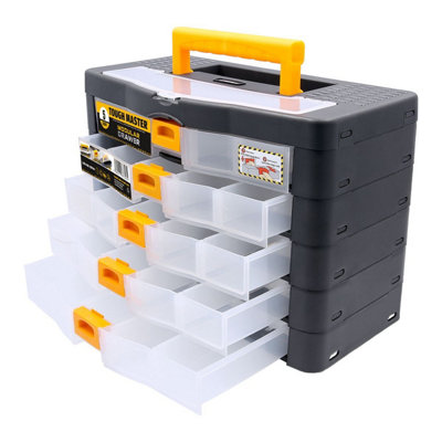 TOUGH MASTER Small Parts Drawer Organiser Multi Drawer Carry Case 5 ...