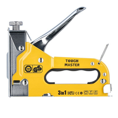 TOUGH MASTER Staple Gun 3 in 1 Heavy Duty Steel Metal Nailer Stapler ...