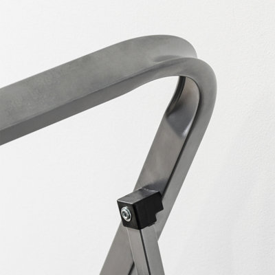 TOUGH MASTER Steel Step Ladder Folding Step Stool with Handrail & Wide ...