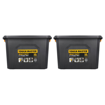 TOUGH MASTER Storage Box with Lid 18L Heavy Duty for Home Workshop ...