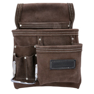 TOUGH MASTER Suede Leather Tool Pouch 6 Pockets - 1.6-1.8 Millimeters ...