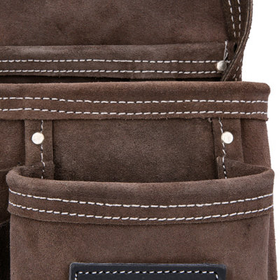 TOUGH MASTER Suede Leather Tool Pouch 6 Pockets - 1.6-1.8 Millimeters ...