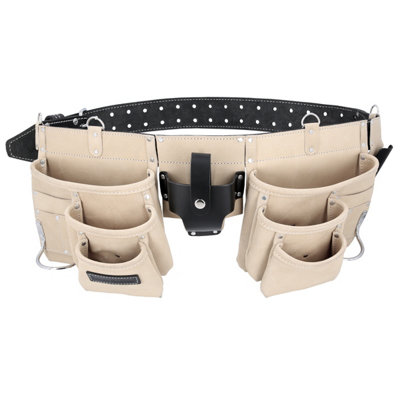 TOUGH MASTER Suede Tool Pouch Belt Apron Multi Pocket with 2 Hammer ...