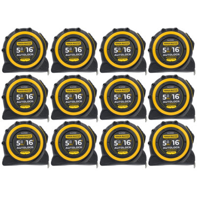 TOUGH MASTER Tape Measure AUTOLOCK with 25mm Magnetic Blade Metric ...