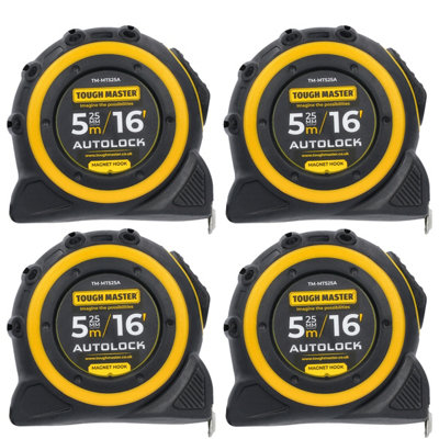TOUGH MASTER Tape Measure AUTOLOCK with 25mm Magnetic Blade Metric ...