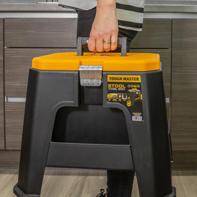 TOUGH MASTER UPT-5047 Tool Storage Stool Tool Box with Removable Tray ...